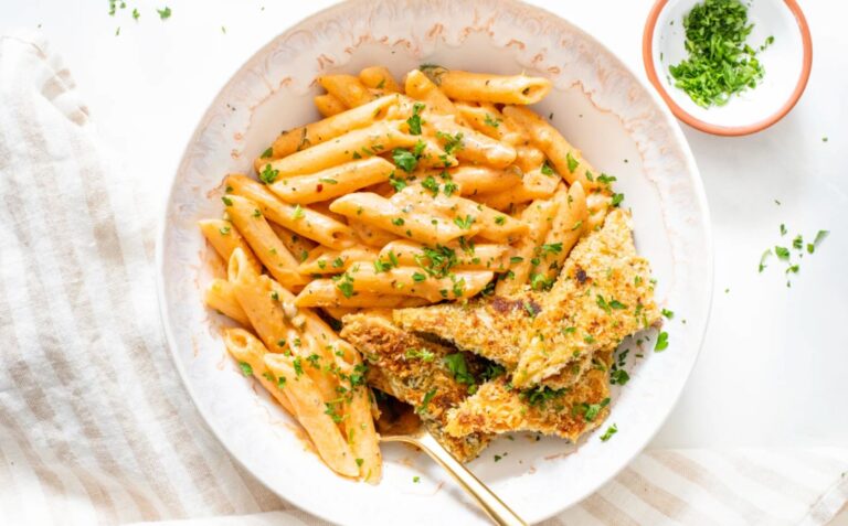 Vegan Cajun Pasta Recipe, Featuring Panko-Crusted Tempeh