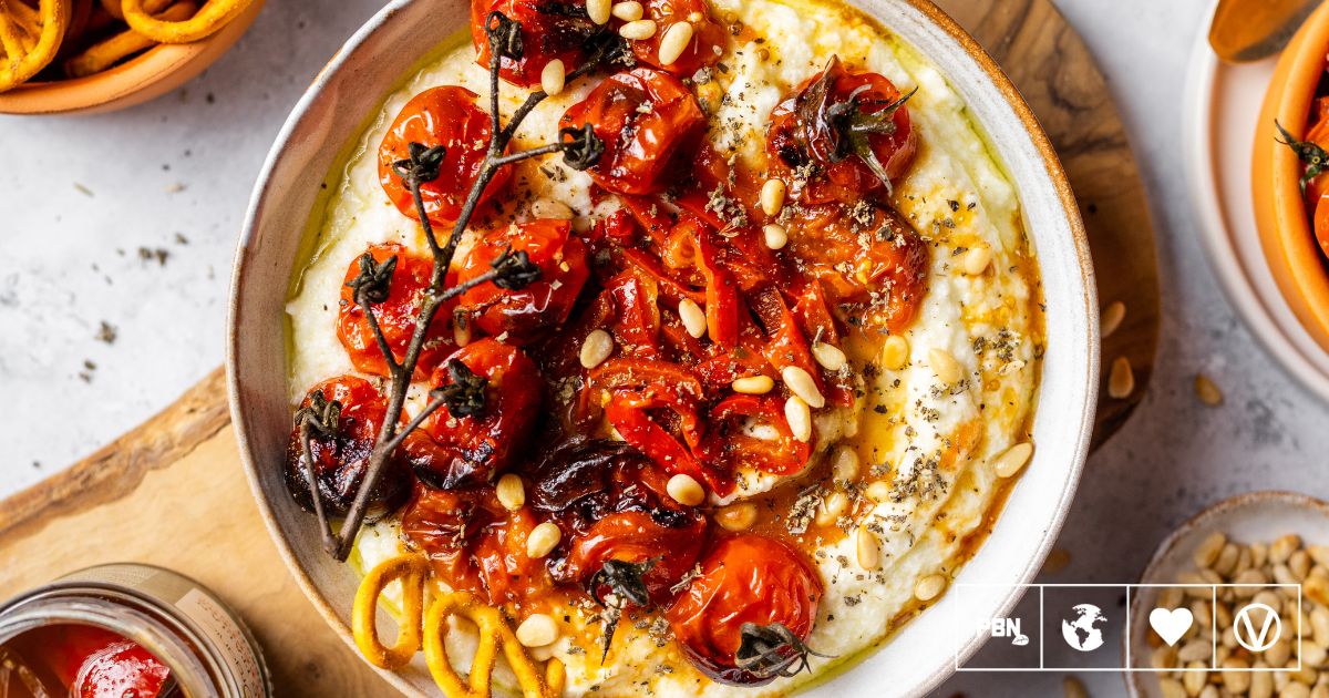Vegan Whipped Feta With Slow Roasted Tomatoes