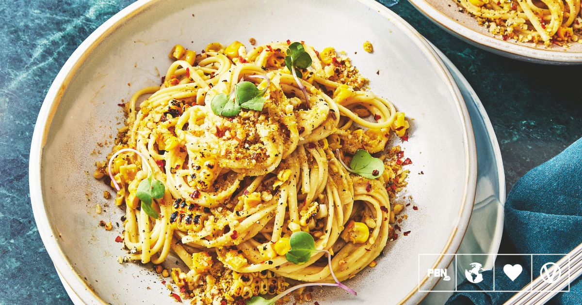 This Miso Creamy Corn Pasta Is Completely Plant-Based