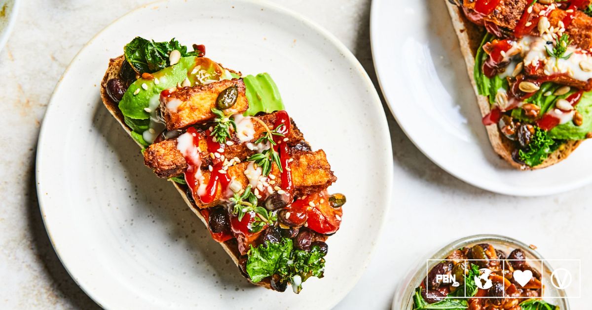 Sizzling Tofu, Kale And Black Bean Toast (High-Protein)